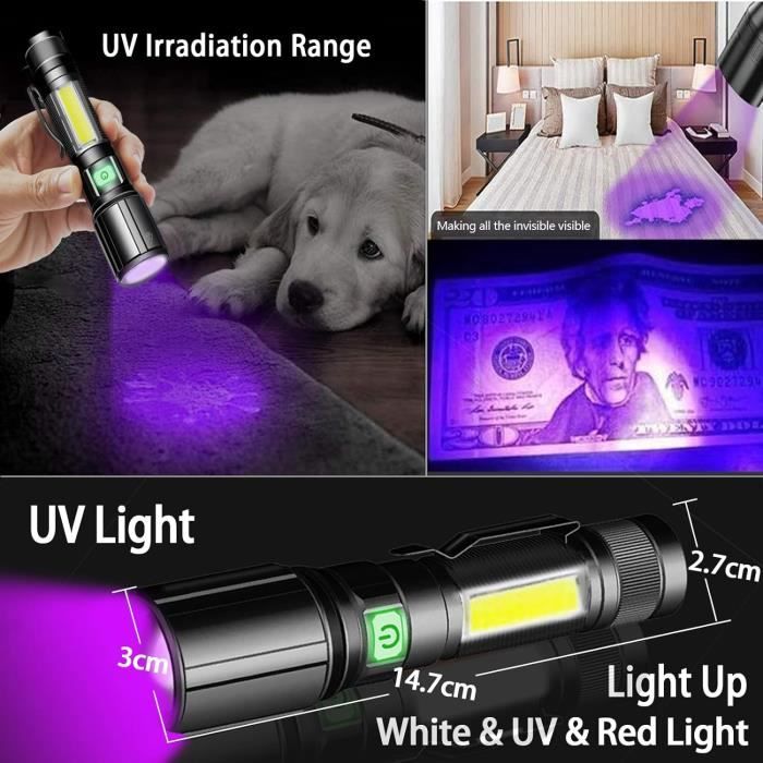 Lampe Torche Led Ultra Puissante,3En1(Avec Lumière Latérale Cob ...