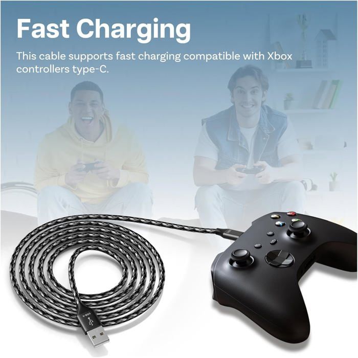 TRAHOO-Cable USB-C pour Xbox 2m USB-A vers Type-C [2 Pack] Adaptateur ...