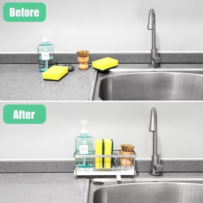 Porte Eponge Evier Cuisine,Rangement Pose Range Porte Éponge Cuisine ...