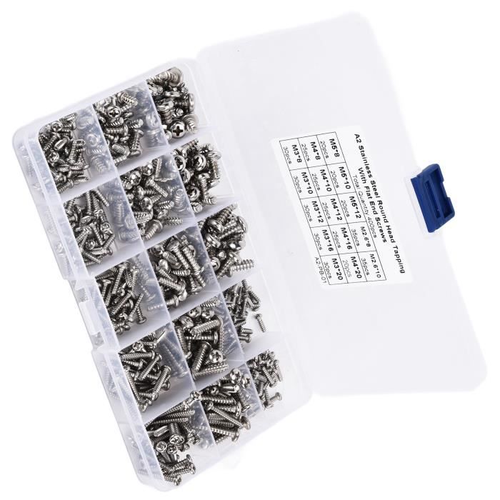 SALALIS vis cruciformes à tête ronde SALALIS jeu de vis SALALIS Vis en acier inoxydable Kit d ...