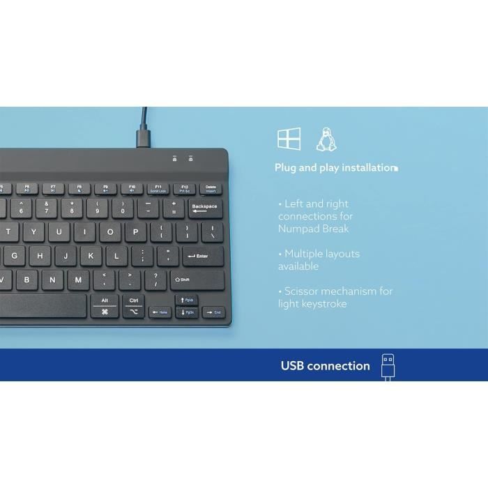 R-Go Clavier Compact - Ultra Mince - Ergonomique - Clavier Naturel À ...