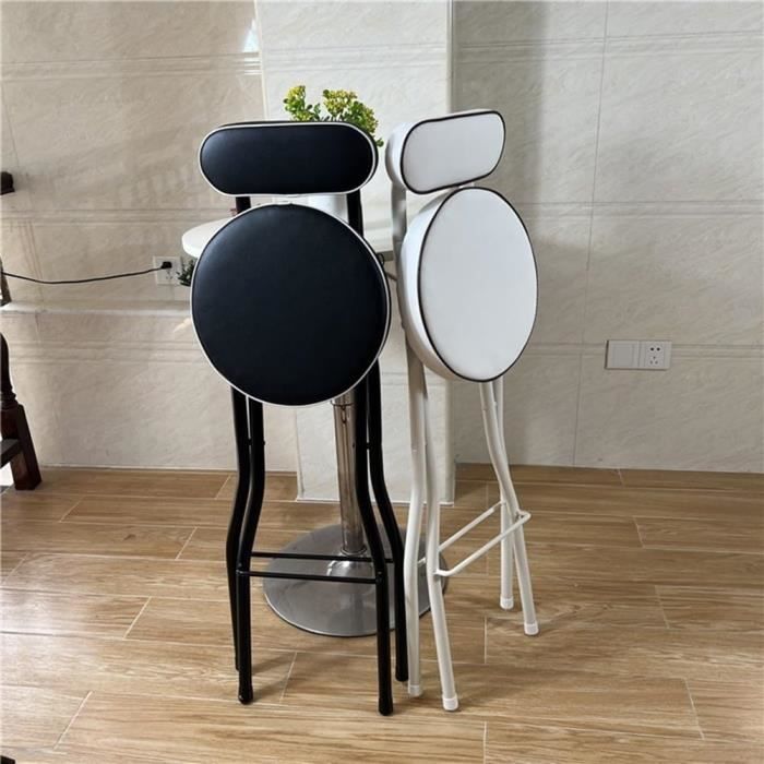 Tabouret De Bar Pliant Rond Et Rembourré 70Cm-75Cm - TRAHOO - W3570 ...