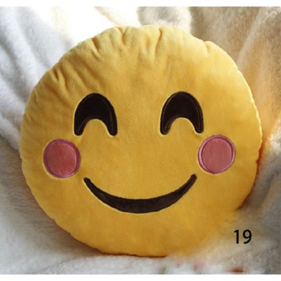 19# doux Coussin Emoji Smiley Emoticon jaune ronde de Présent Oreiller ...