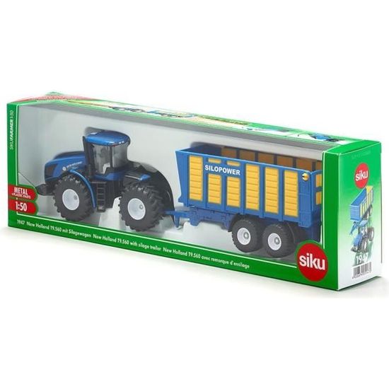 Tracteur New Holland avec Remorque d'Ensilage - SIKU - Echelle 1/50ème - Cdiscount Jeux - Jouets