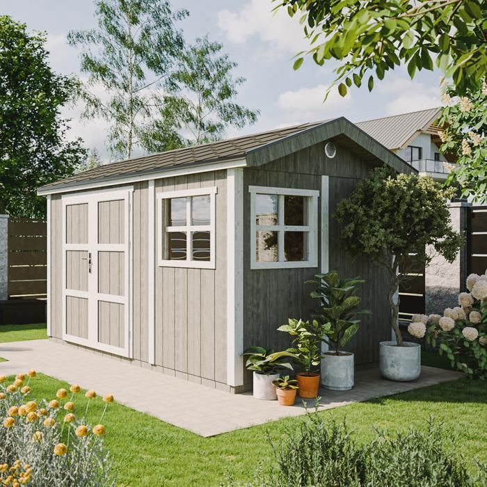 Abri de Jardin Qualité Premium 8,68 m² - Timbela M914A - Construction ...