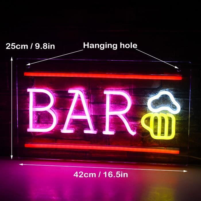 42x25cm - Signe Néon Led Pour Cocktail Et Rêve, Décoration Murale Pour ...