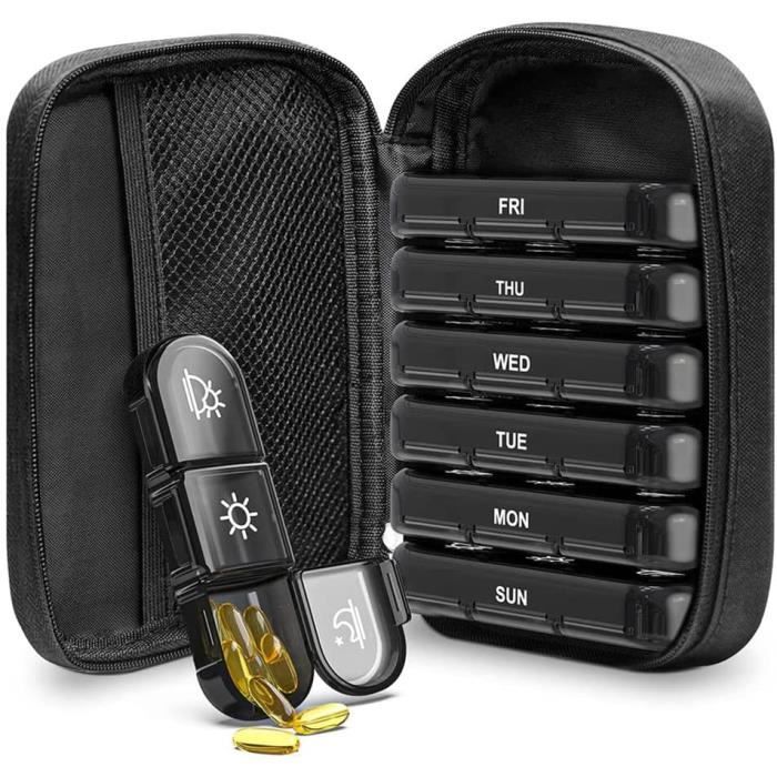 Pilulier Semainier 7 Jours 21 Compartiments Boîte À Pilules Avec Pu Sac ...