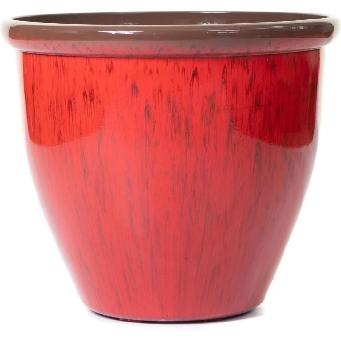 Running Glaze Pot De Fleurs Rouge[u6840] - Cdiscount Jardin