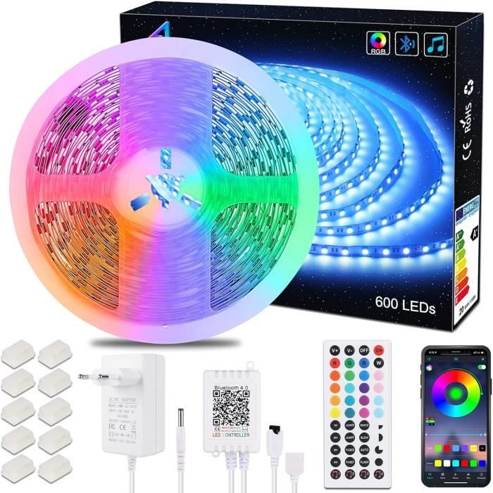 Led Ruban Lumineux Bluetooth 10 Mètres 600 Leds 5050 Smd Multicolore, Bande Led Rgb Flexible ...