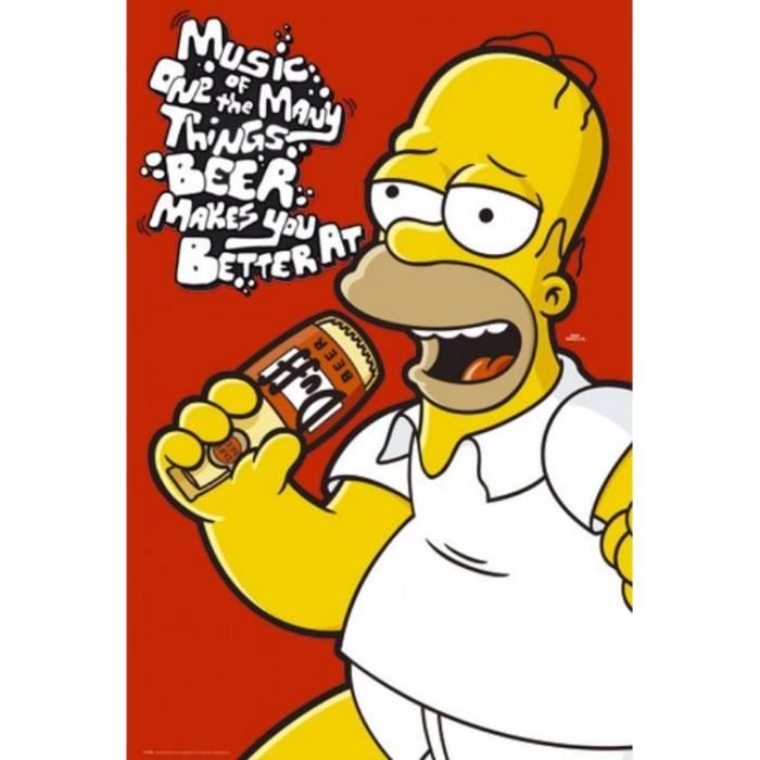 The Simpsons - Duff Beer - 61x91,5cm - AFFICHE - POSTER - Cdiscount Maison