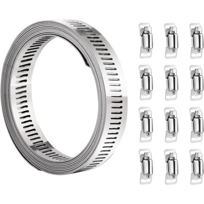 Colier de Serrage Metalique - 5m-16.4ft Pinces en Acier Inoxydable 304 ...