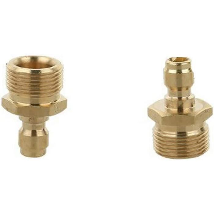 SENRISE Lot de 2 adaptateurs de nettoyeur haute pression 1-4 pour raccord de tuyau d'arrosage à ...