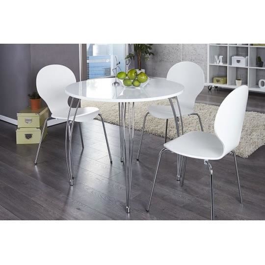 Table ronde design blanc laqué Vicky 90 cm - Cdiscount Maison