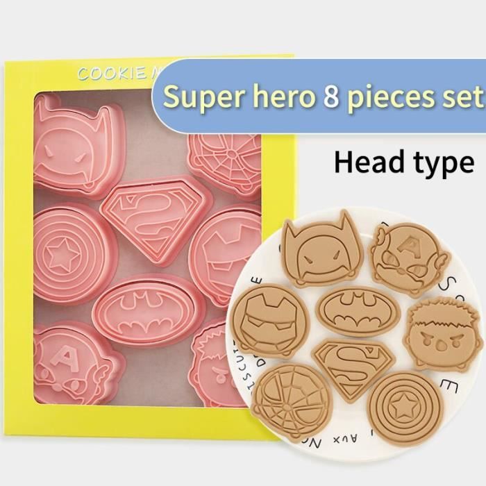 (superhero suit)Moules à biscuits dessin animé, 8 pièces, coupe ...