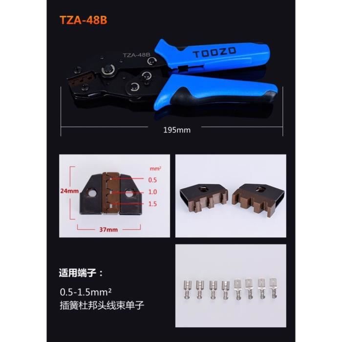 Pince à sertir à cliquet SN-0325-06-SN-02C-06-06WF-28B-48B - Marque - Modèle - Bleu - Outil de ...