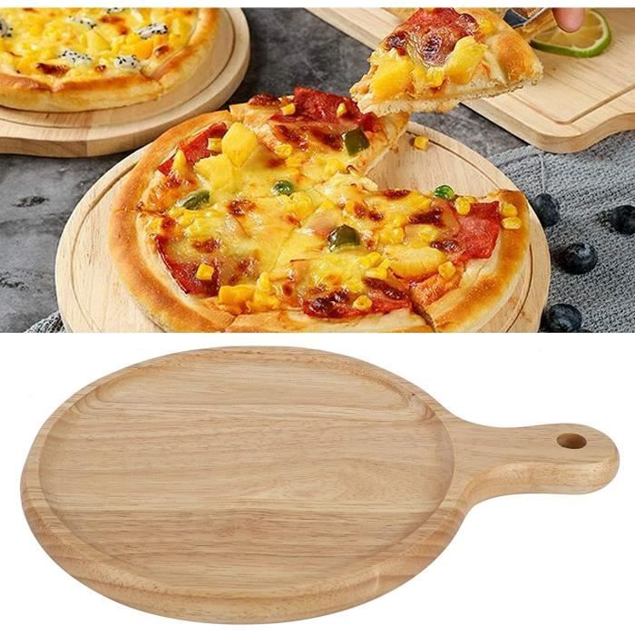 SanZHONGsd Planche pizza ronde en bois. planche pizza en bois. plateau ...
