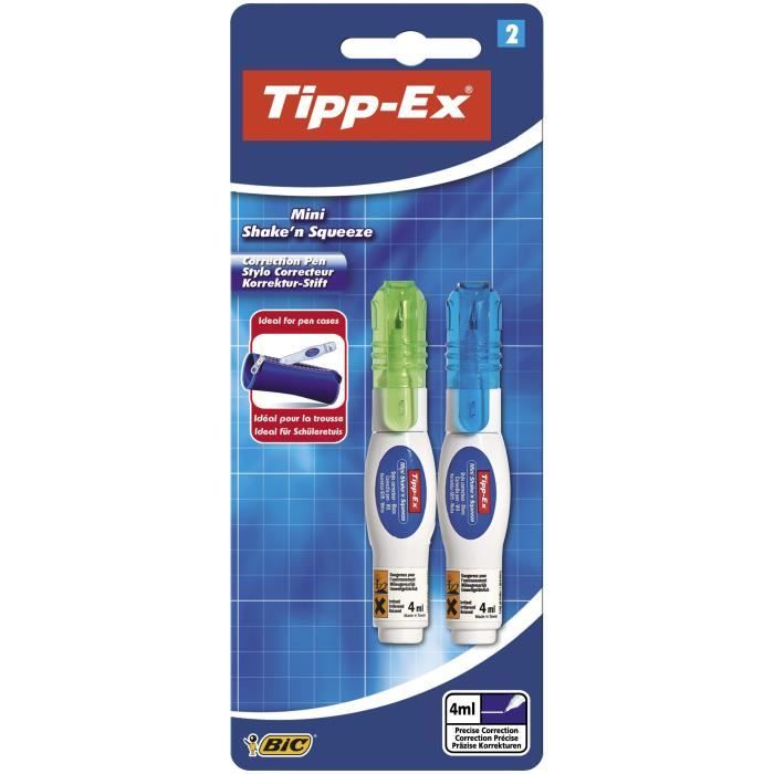 BIC Lot de 2 Stylos correcteurs Tipp-Ex mini Shake n'Squeeze - 4 ml ...