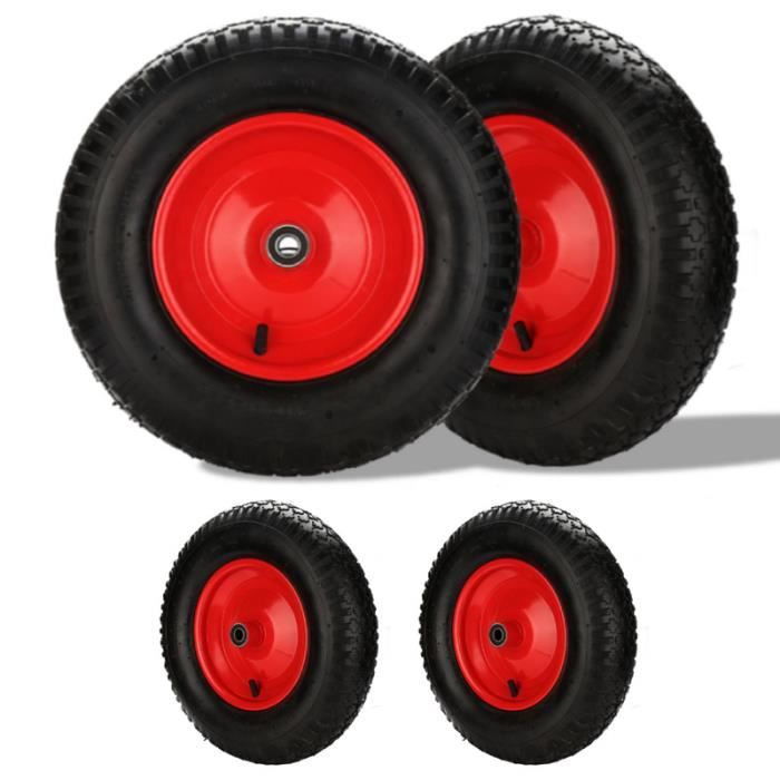 BMOT 4X Roue de brouette Pneu avec essieu Roue de rechange Jante en ...