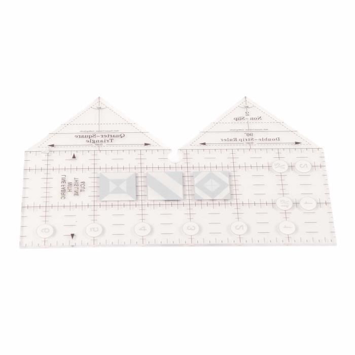 EJ.life Règle Gabarits Double Bande 45/60/90 Degrés Transparent ...
