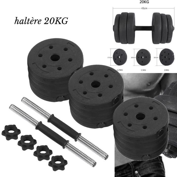 MSA 20KG Haltères de l'exercice Gym Entraînement Musculation Levage Gym ...