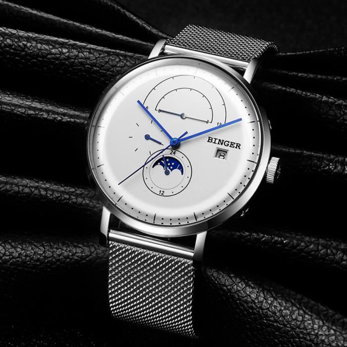 BINGER Hommes Montre Simple Automatique Montres MéCaniques Horloge ...