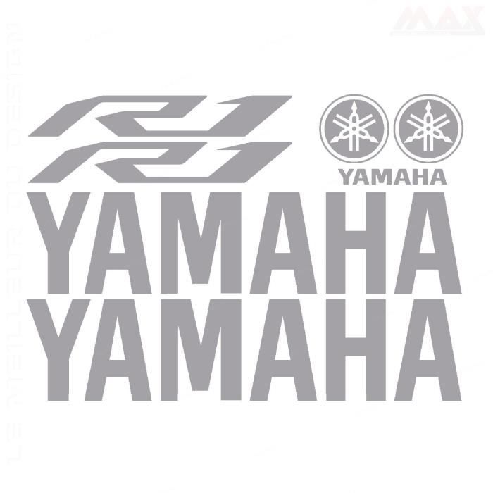 7 stickers R1 YZF – GRIS CLAIR – YAMAHA sticker R1 1000 EXUP - YAM414 ...