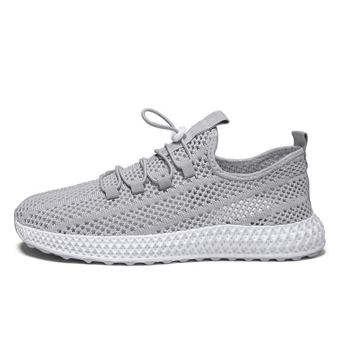 Basket Homme Chaussures Mesh Run Masculines Respirante Sport Gris ...