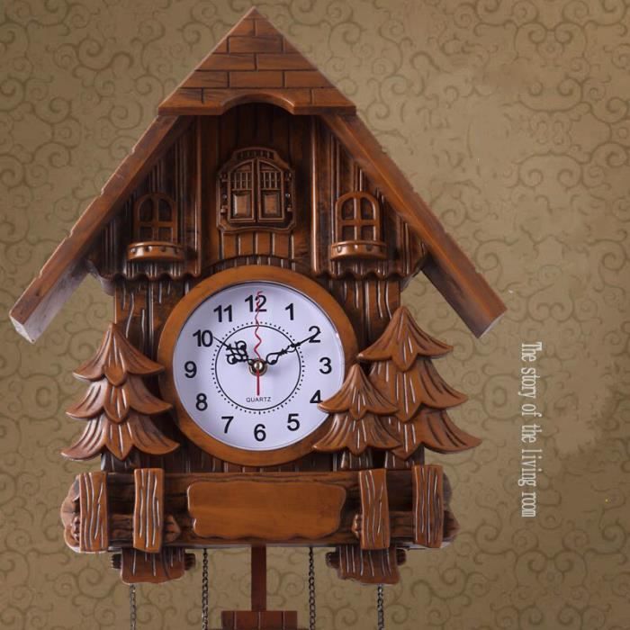 Pendule à Coucou forêt Horloge Antique Pendule de Quartz Pendule Murale ...