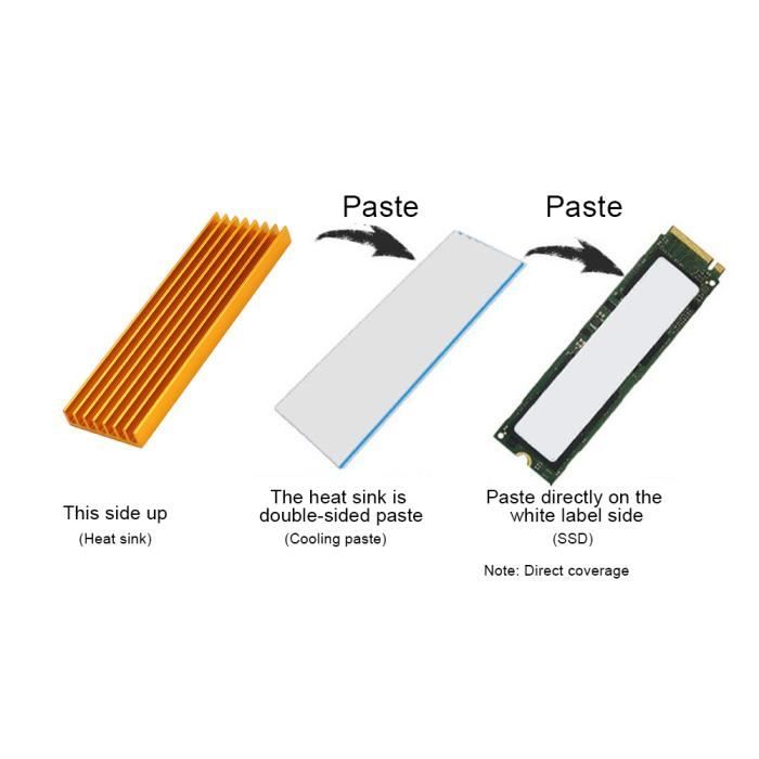 Qiilu refroidisseur SSD PCIE M.2 SSD 2280 Refroidisseur Radiateur ...