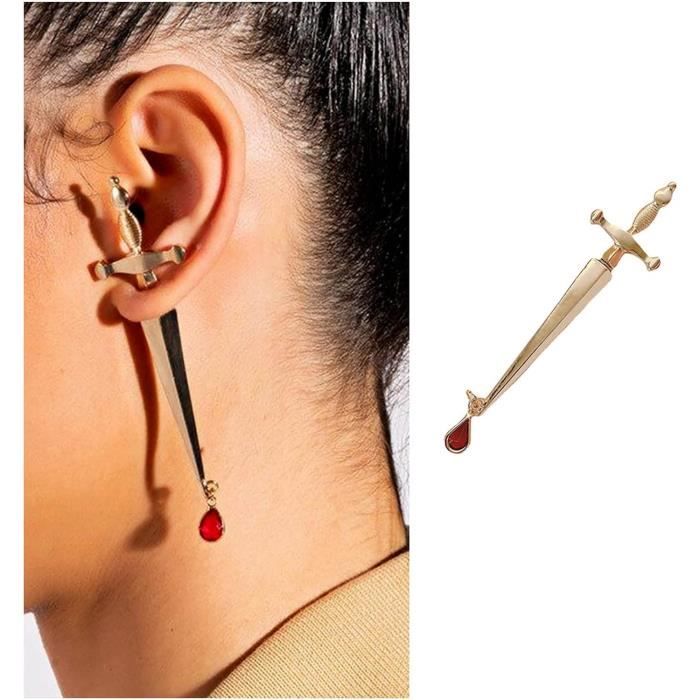 Boucles D'Oreilles Épée Punk Boucles D'Oreilles Épée Rubis Boucles D ...