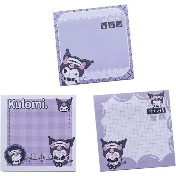 6 Pcs My Melody Kuromi Note Autocollante -Notes Autocollantes Memo ...
