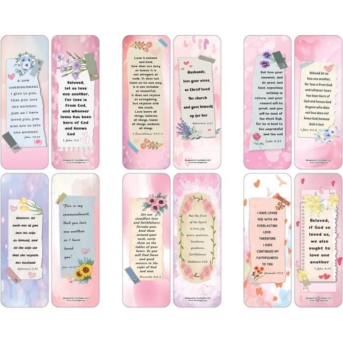 Lot De 10 Marque-Pages Avec Prière De La Bible Sur L'Amour De Dieu (10 ...