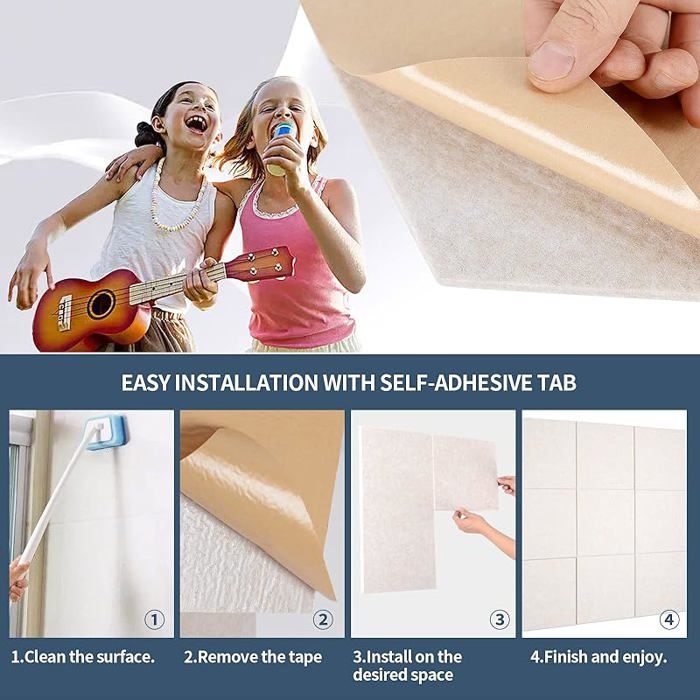 Lot de 12 mousses acoustiques auto-adhésives 30x30 cm, absorbeurs ...