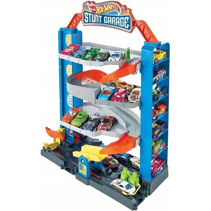 Hot Wheels Rondell Garage met Lift - Draaiende Parkeergarage met 4 ...