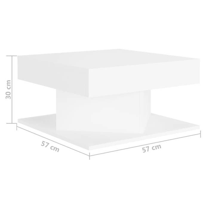 Table basse, Table de salon, VIDAXL, Blanc 57x57x30 cm, Bois d ...