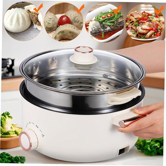 Portable Electric Cooking Pot with Non-Stick Coating Multifunctional ...