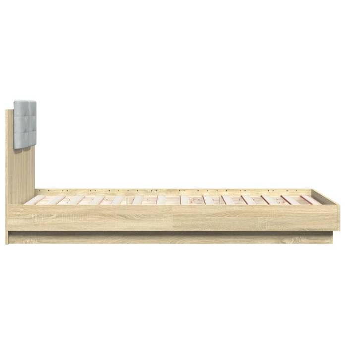 Cadre de lit 1 Place - UU - avec LED - sans matelas - chêne sonoma ...