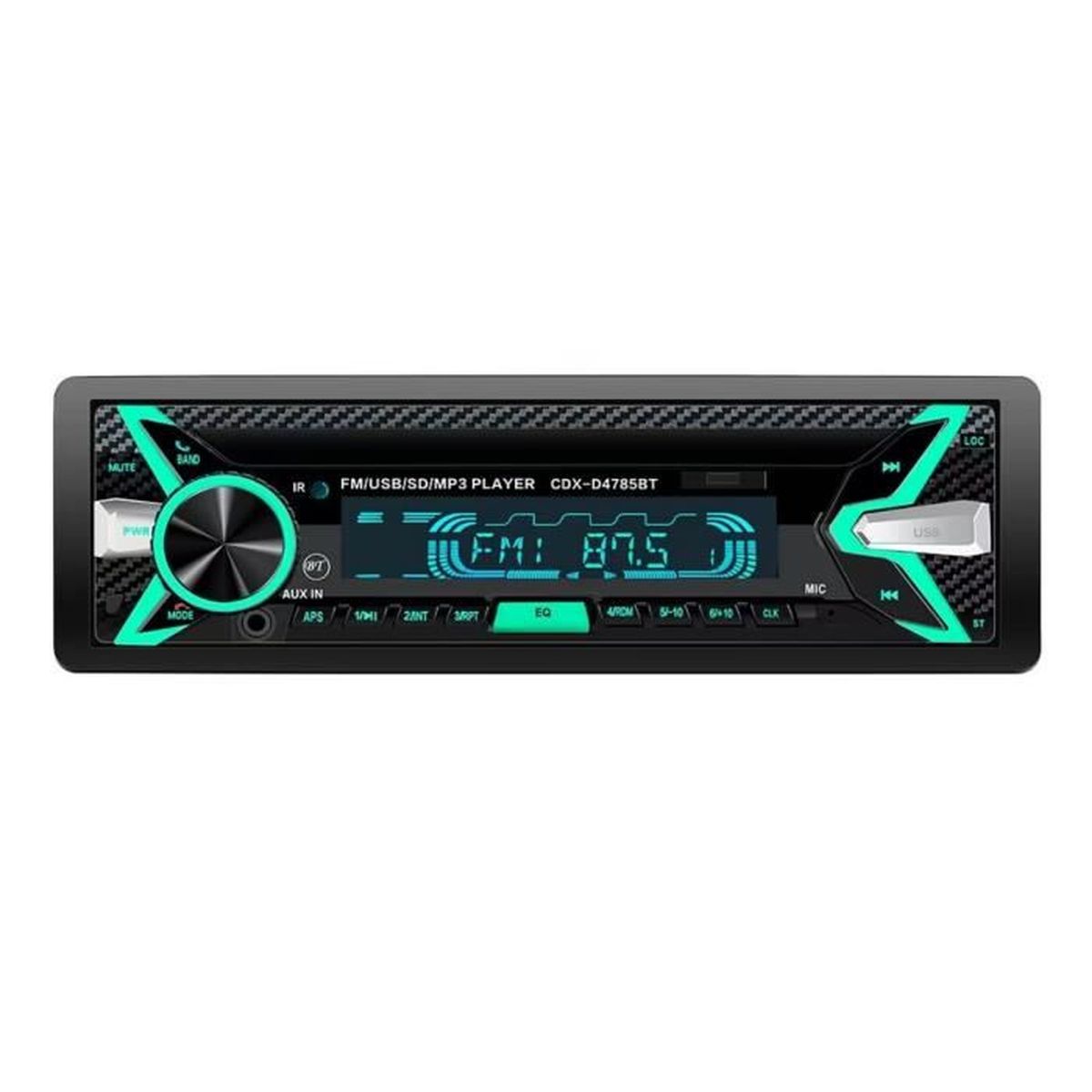 Autoradio Bluetooth, Poste Radio Voiture Soutien Bluetooth/USB/SD/AUX ...