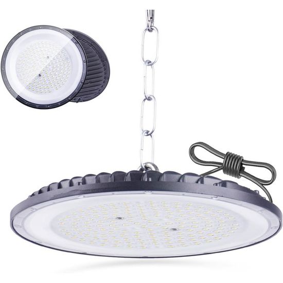 TRAHOO-100W LED UFO High Bay Lumière d'entrepôt, 110lm/w 144 LEDs ...