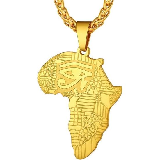 Collier Afrique Personnalisable,Pendentif Carte D’Afrique Avec Pays ...
