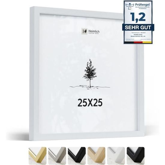 ® 1X Cadre Photo 25X25 Cm En Bois Blanc | Cadre 25X25 Cm | Cadre À ...