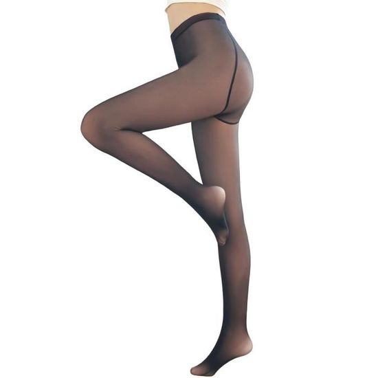 1 Pièces Collant Thermique Femme Leggings d'hiver épais et Chauds Collants Translucides, Noir ...