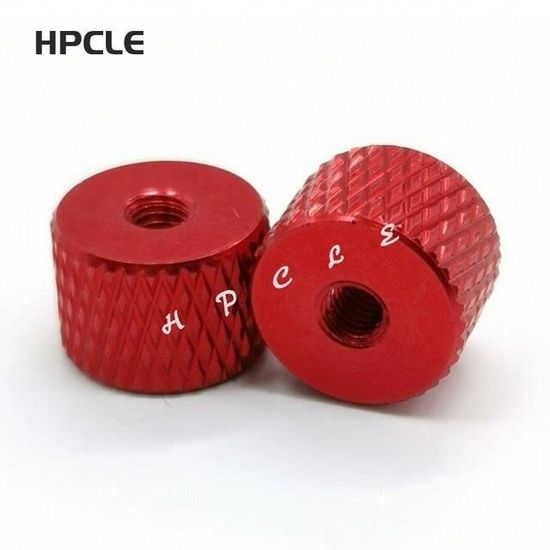 ECROU,Rouge-M4 Blind hole--Écrou à pouce rond moleté en aluminium coloré M3 M4, 10 pièces-lot ...