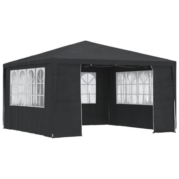 Tente de réception - MANGO - et parois latérales 4x4 m Anthracite 90 g ...