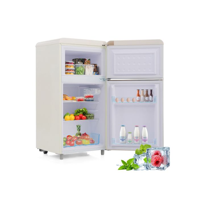 Réfrigérateur vintage - MUVOE - Modèle - 72L - Congélateur 21L - 120 kWh - Blanc - Achat / Vente ...