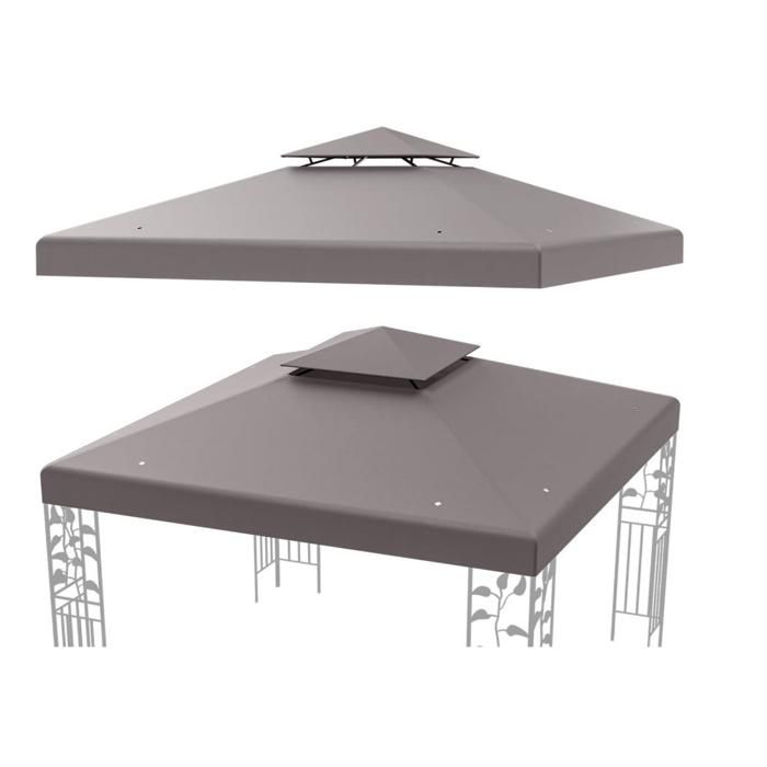 Toile pour Tonnelle 3x3 - RELAX4LIFE - Double Toit Ventilé - Polyester ...