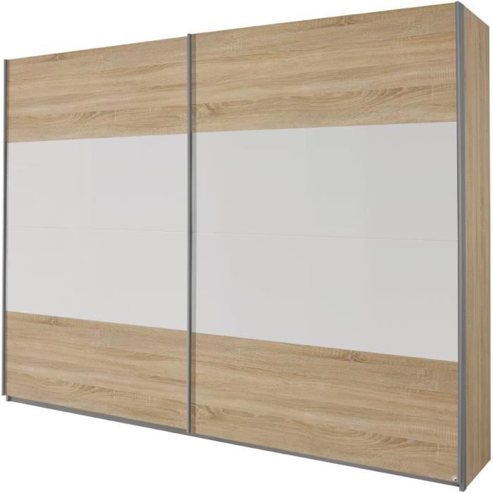 Armoire moderne porte coulissante 2 portes chêne Sonoma réplique et 4 ...