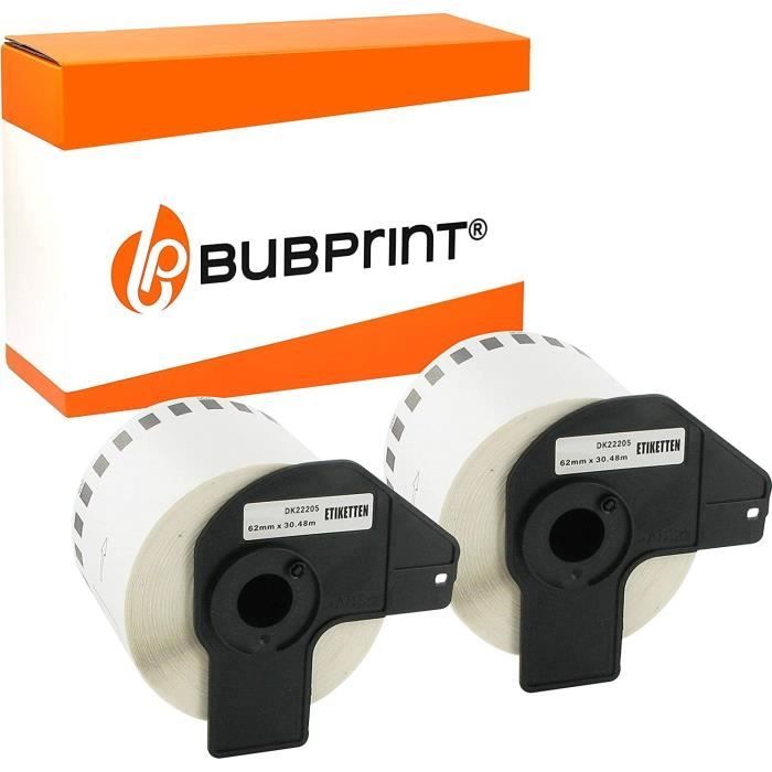 2x Rouleaux Étiquettes Compatible pour Brother DK-22205 pour P-Touch ...