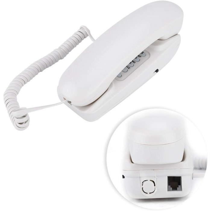 RJ45 Téléphone Fixe Filaire, Mini Téléphone Table-Mural avec Fonction ...