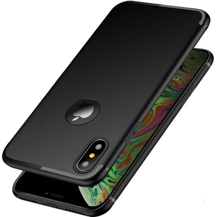 Coque iPhone XS - Ultra Mince Noir Mate - AVSCASE - Protection Du Port ...